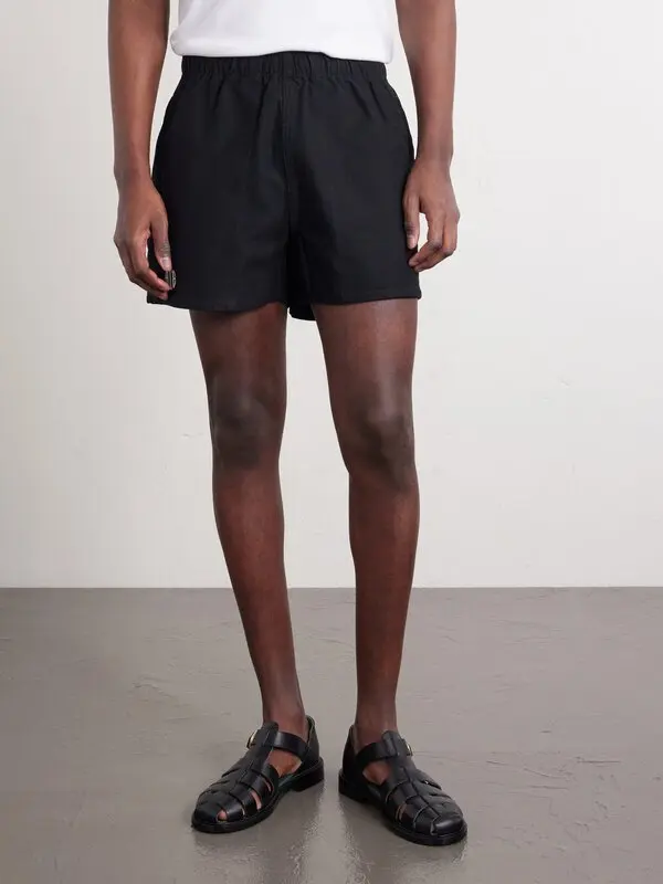BODE Field Straight-leg Cotton-twill Shorts - Black