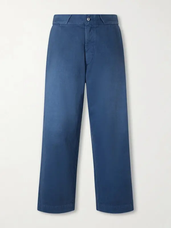 A.PRESSE Straight-leg Cotton-twill Trousers