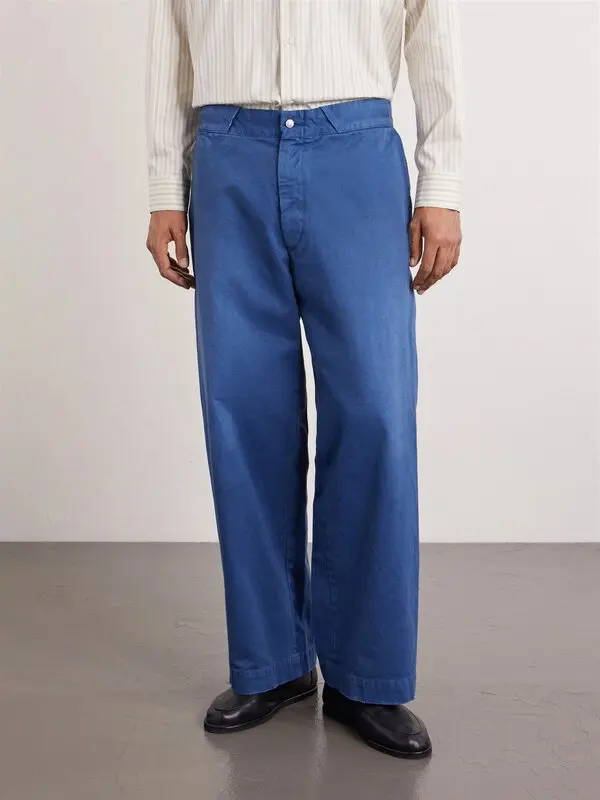 A.PRESSE Straight-leg Cotton-twill Trousers