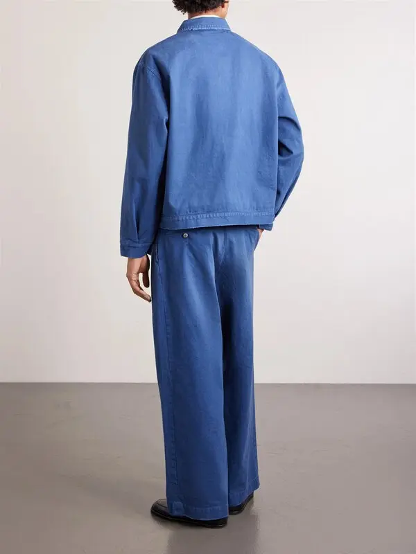 A.PRESSE Straight-leg Cotton-twill Trousers