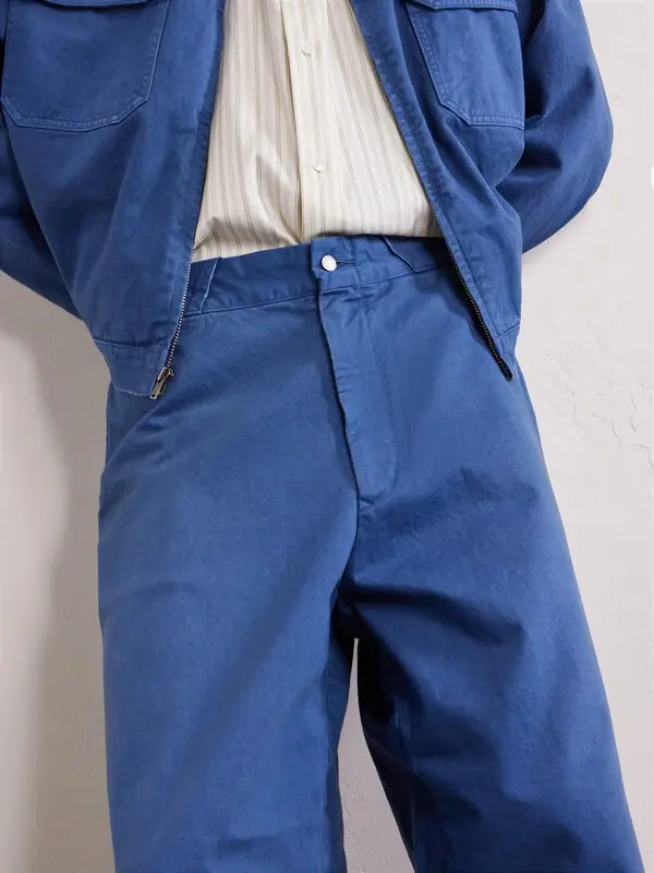 A.PRESSE Straight-leg Cotton-twill Trousers