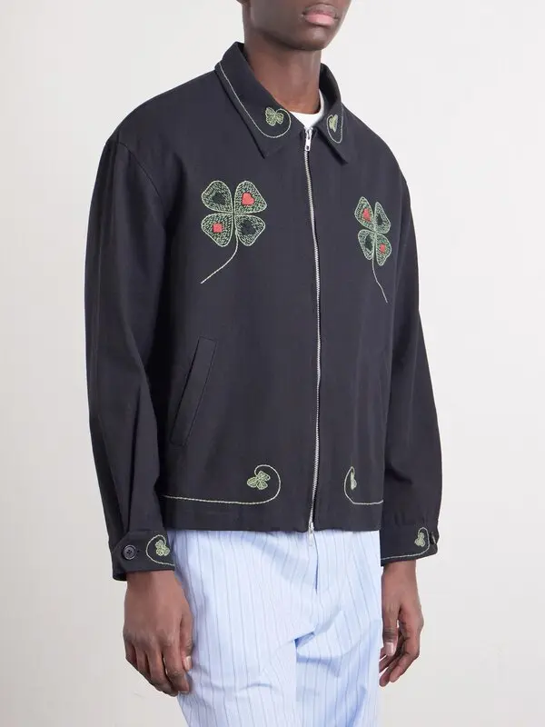 BODE Lucky Draw Embroidered Cotton-twill Blouson Jacket