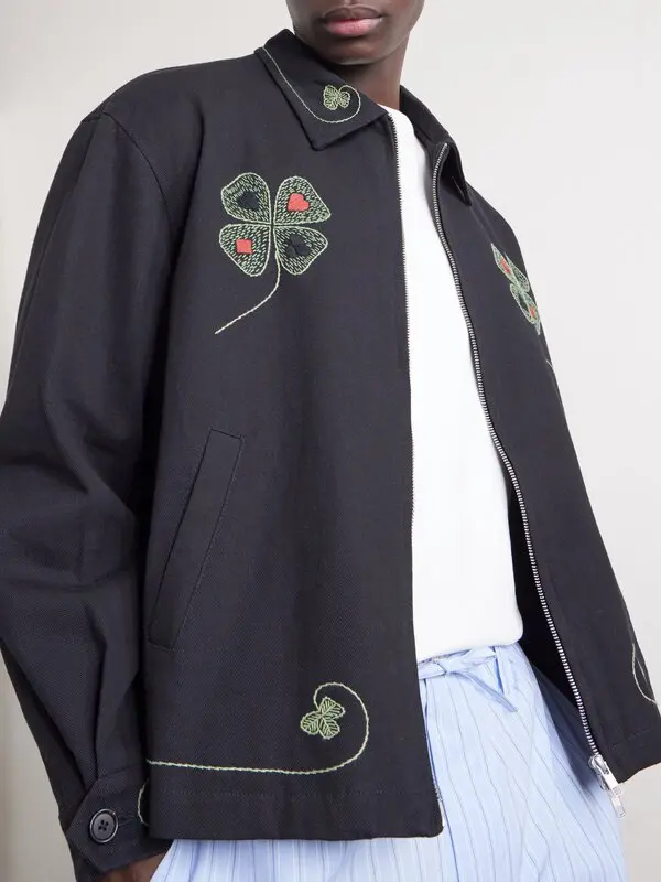 BODE Lucky Draw Embroidered Cotton-twill Blouson Jacket