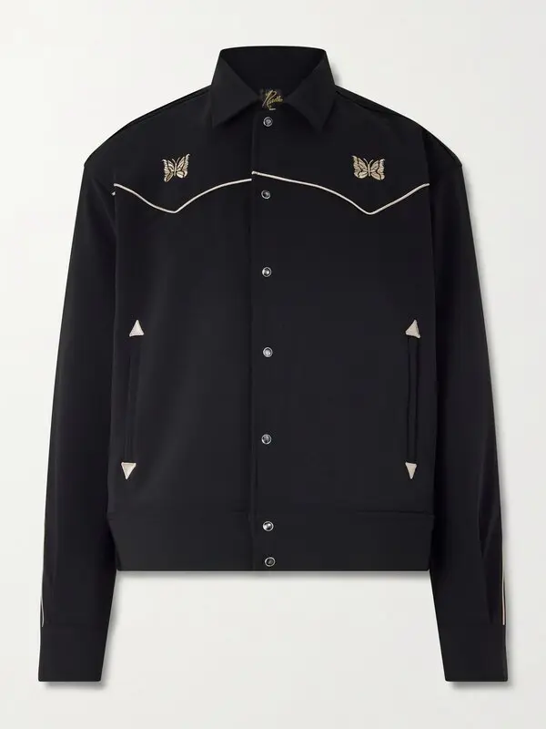 Needles Piping Cowboy Embroidered Jacket - Black