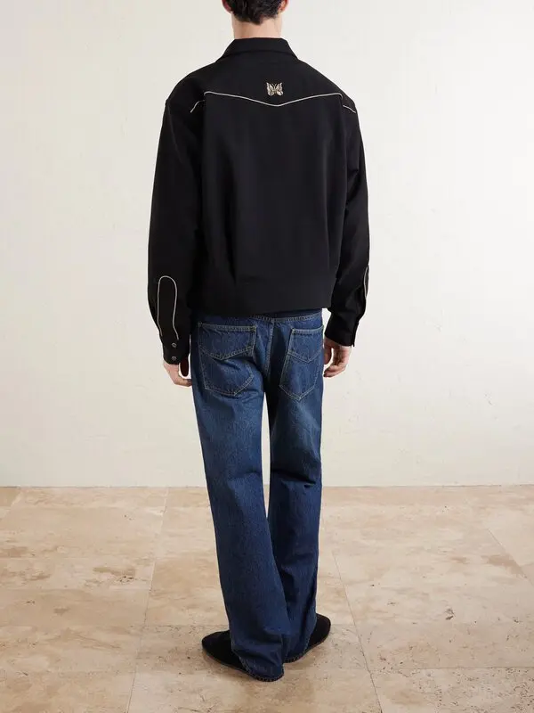 Needles Piping Cowboy Embroidered Jacket - Black