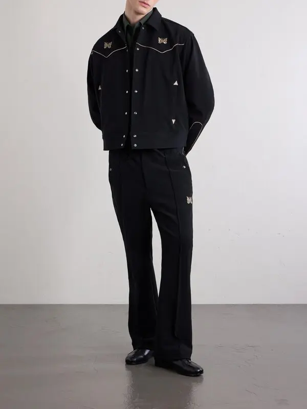 Needles Piping Cowboy Embroidered Jacket - Black