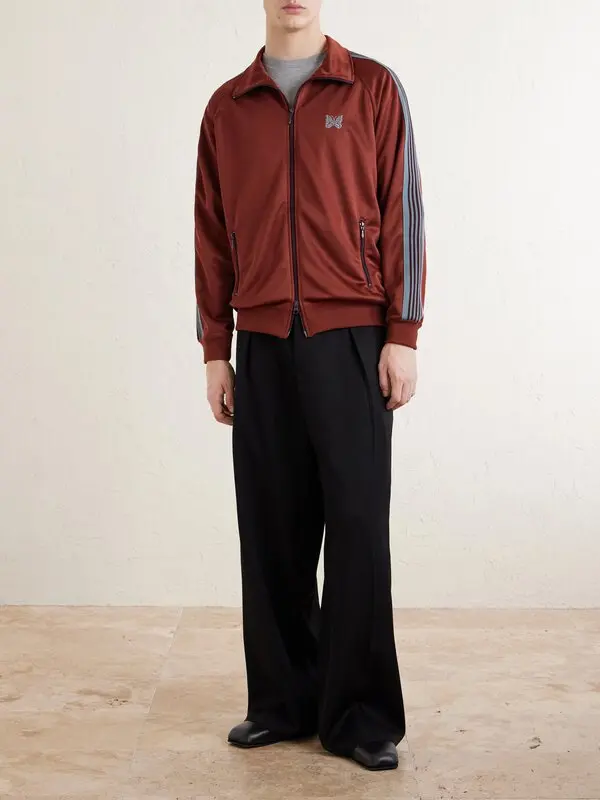 Needles Logo-embroidered Striped Jersey Track Jacket - Orange