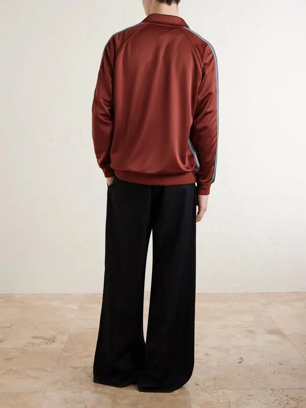 Needles Logo-embroidered Striped Jersey Track Jacket - Orange