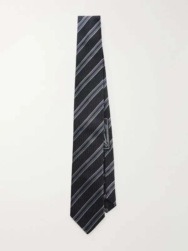 MFPEN Banquet 7cm Striped Silk-jacquard Tie