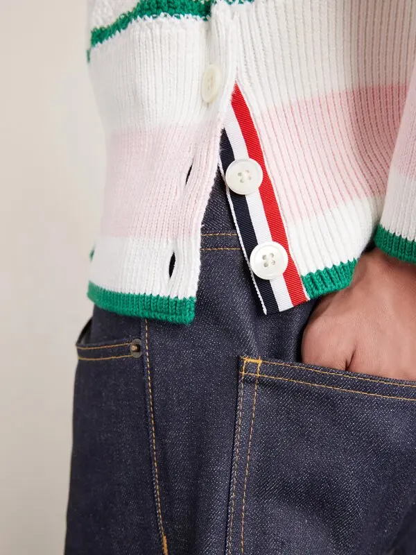 Thom Browne Striped Cotton Cardigan - Multi
