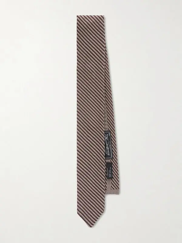 MFPEN 6cm Striped Knitted Silk Neck Tie