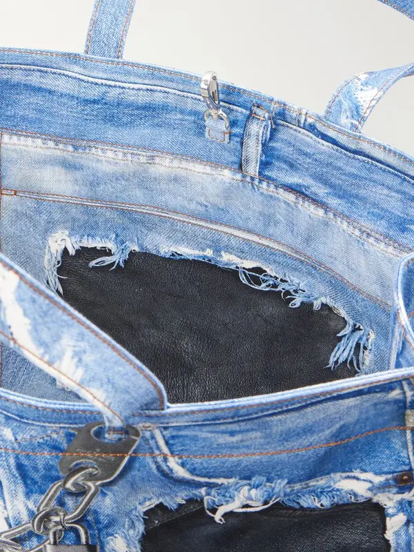 Acne Studios Trompe L'oeil Organic Cotton Tote Bag - Blue