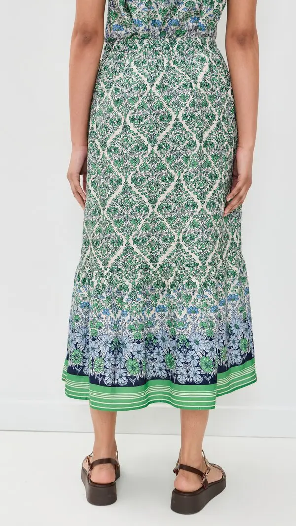 Xirena Taryn Floral Print Midi Skirt - Blue Mint