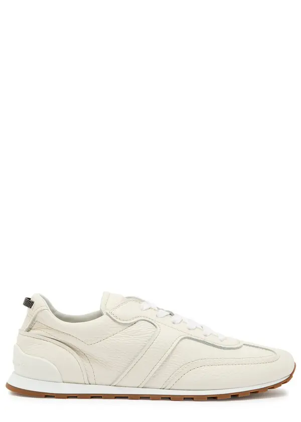 Brunello Cucinelli Panelled Leather Sneakers - Cream