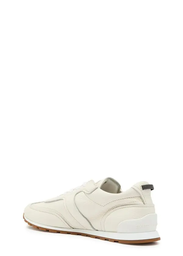 Brunello Cucinelli Panelled Leather Sneakers - Cream