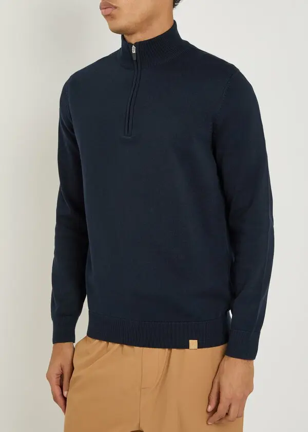 NOW YOU LIVE Woodhouse Half-zip Jumper - Navy