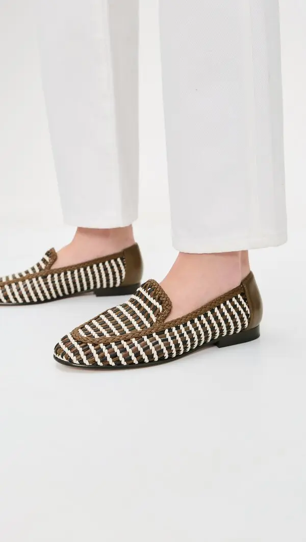 Veronica Beard Prilla Woven Flats - Brown Multi