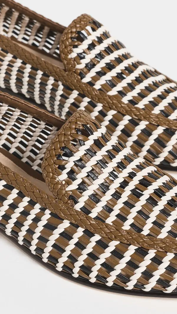 Veronica Beard Prilla Woven Flats - Brown Multi