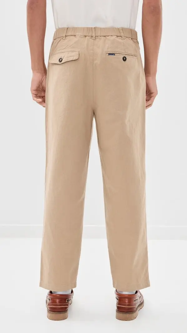 Barbour Cotton Linen Relaxed Trousers - Washed Stone