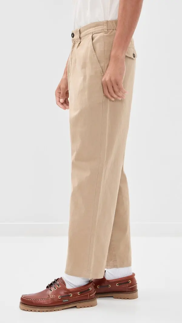 Barbour Cotton Linen Relaxed Trousers - Washed Stone