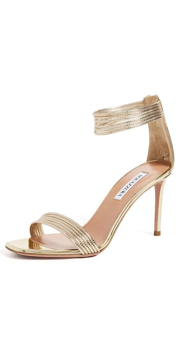 AQUAZZURA Sway Sandals 85mm - Soft Gold