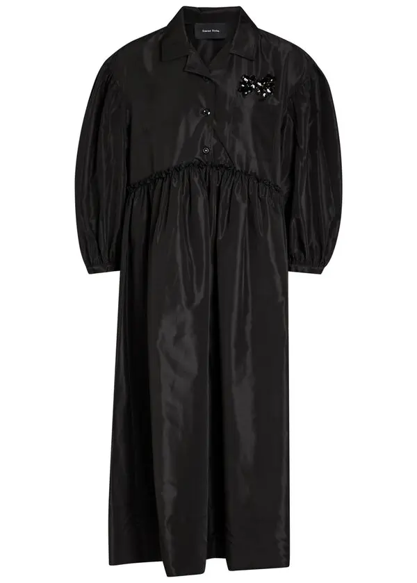 Simone Rocha Signature Embellished Shell Midi Dress - Black