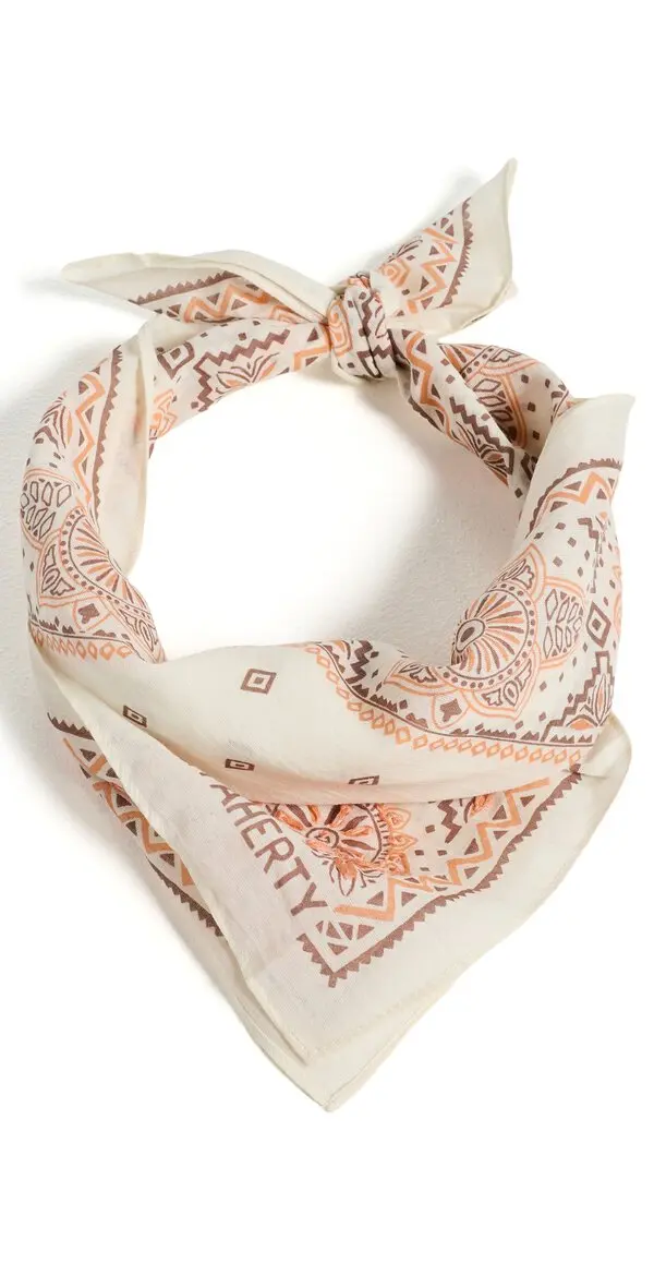 Faherty Brand Star Geo Bandana Scarf - Egret