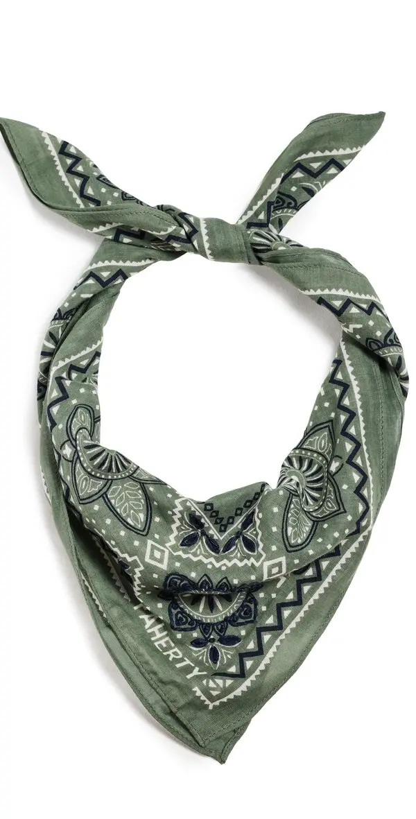 Faherty Brand Star Geo Bandana Scarf - Four Leaf Clover