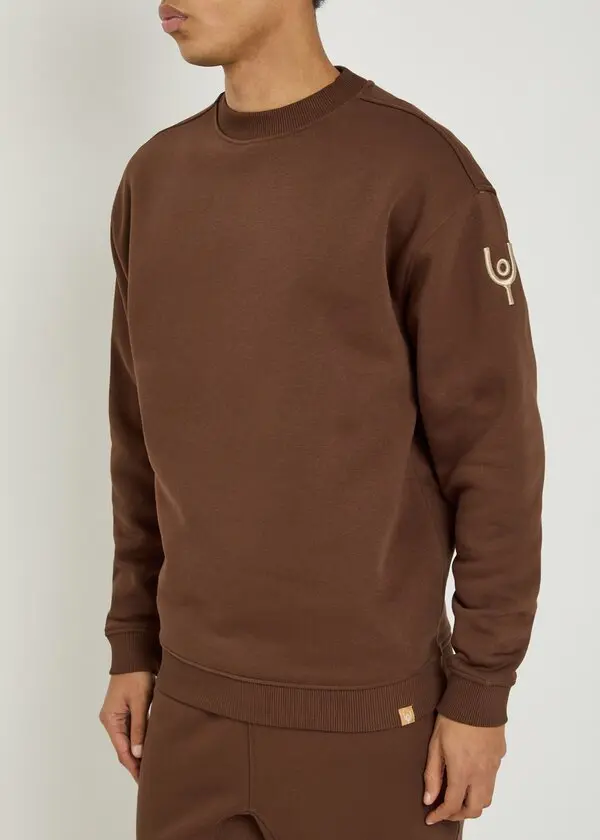 NOW YOU LIVE Logo-embroidered Cotton Sweatshirt - Brown