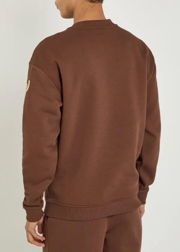 NOW YOU LIVE Logo-embroidered Cotton Sweatshirt - Brown