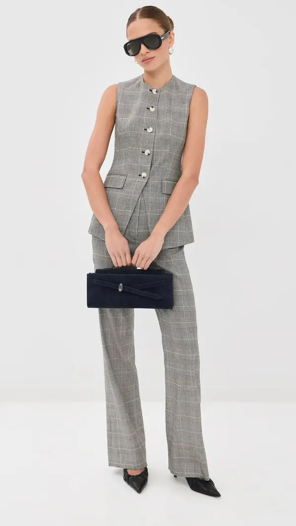 Veronica Beard Lois Plaid Vest - Black Multi