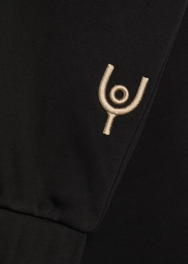 NOW YOU LIVE Magna Logo-embroidered Cotton-blend Sweatpants - Black