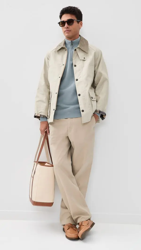Barbour Oversized Bedale Cotton Jacket - Clay