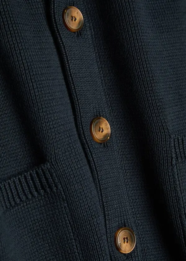 NOW YOU LIVE Carlton Cotton Cardigan - Navy