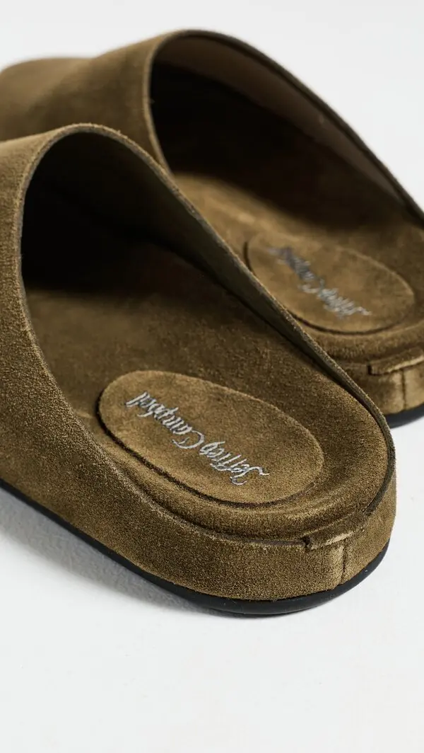 Jeffrey Campbell Content Mules - Olive Suede