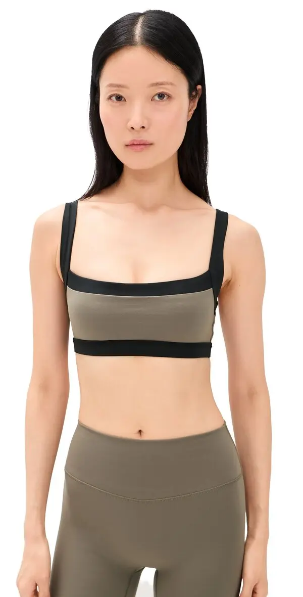 FORM Square Neck Sports Bra - Walnut/black