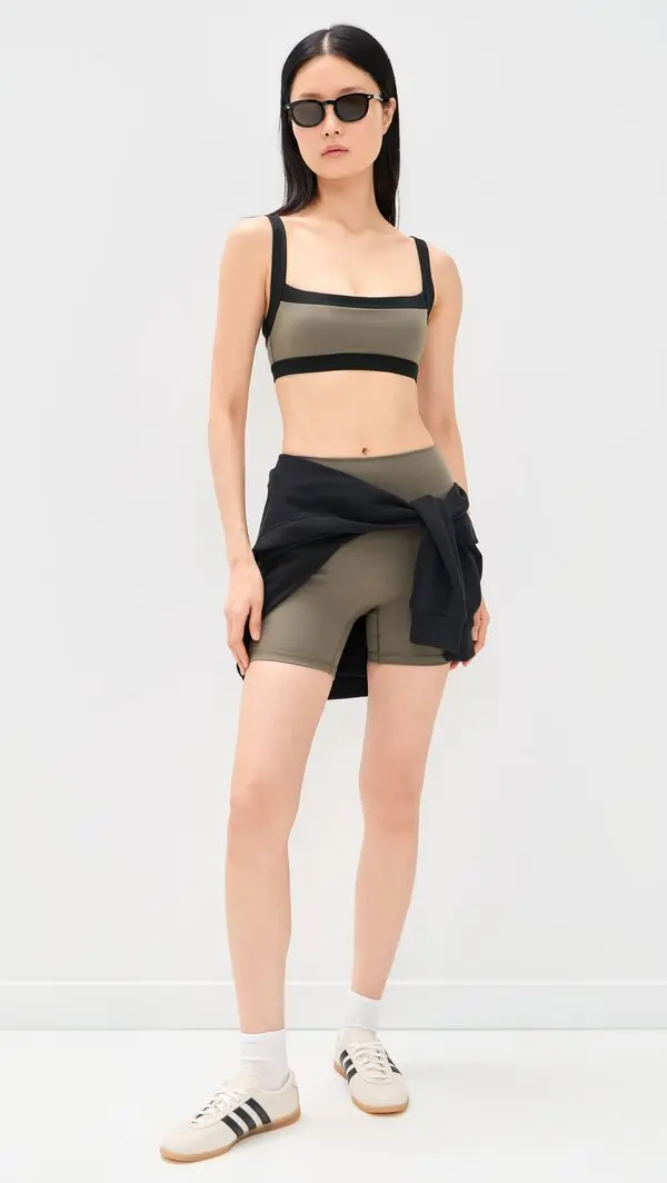 FORM Square Neck Sports Bra - Walnut/black