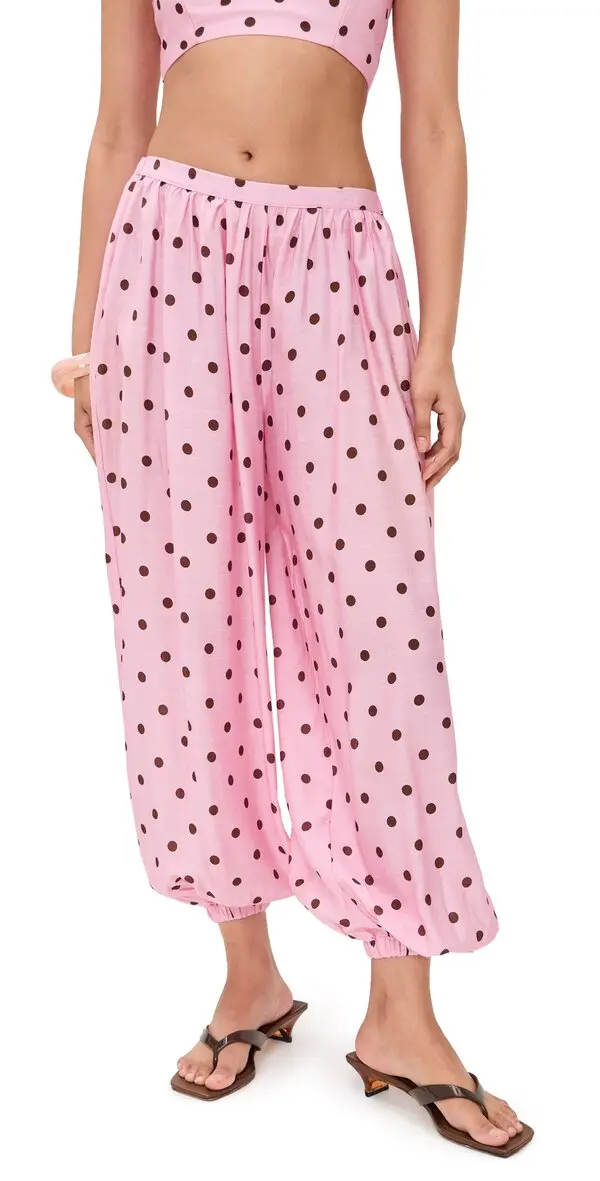 SEVEN WONDERS Klea Balloon Pants - Musk/choc Polka