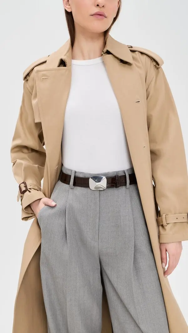 B-low The Belt Leather Belt With Silver-tone Buckle - Chocolate Silver