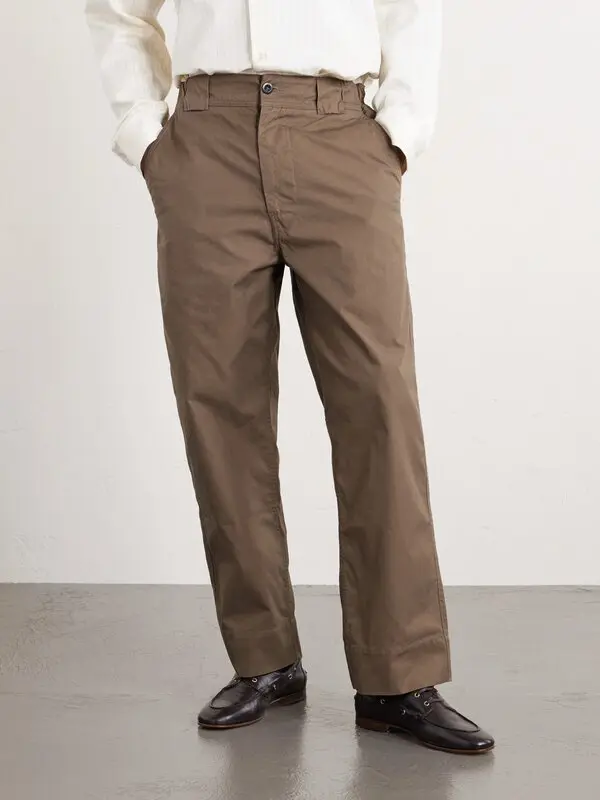 MARGARET HOWELL Tapered Cotton-blend Canvas Trousers