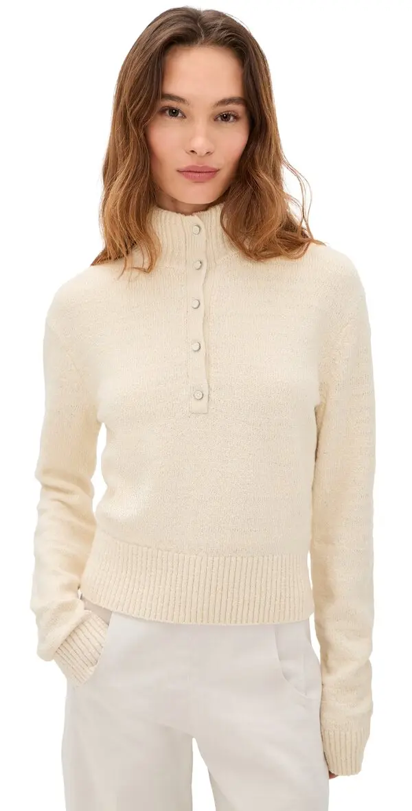 Helmut Lang Slub Button Pullover - Natural