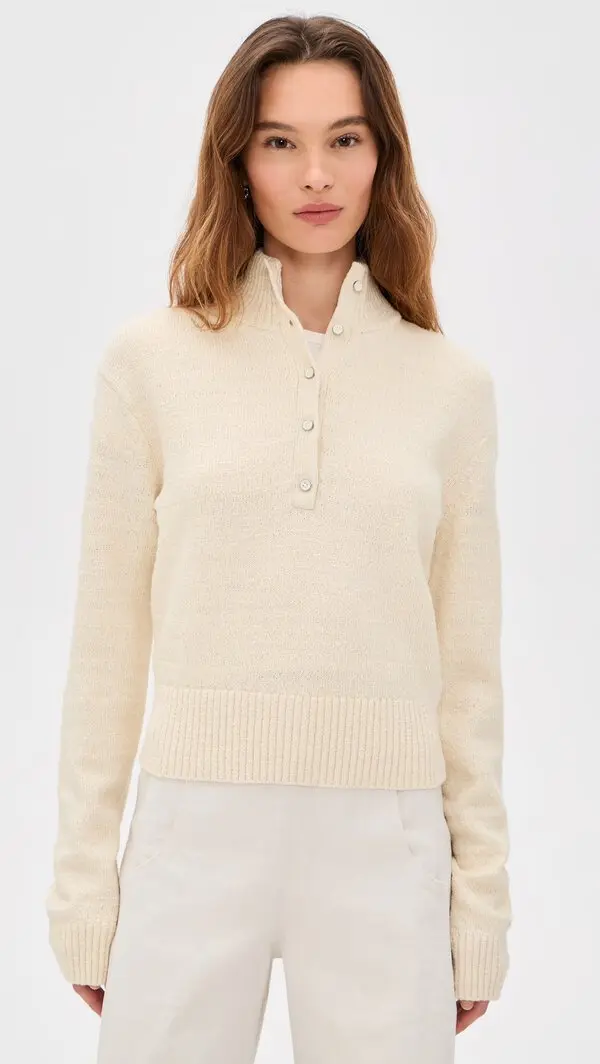 Helmut Lang Slub Button Pullover - Natural
