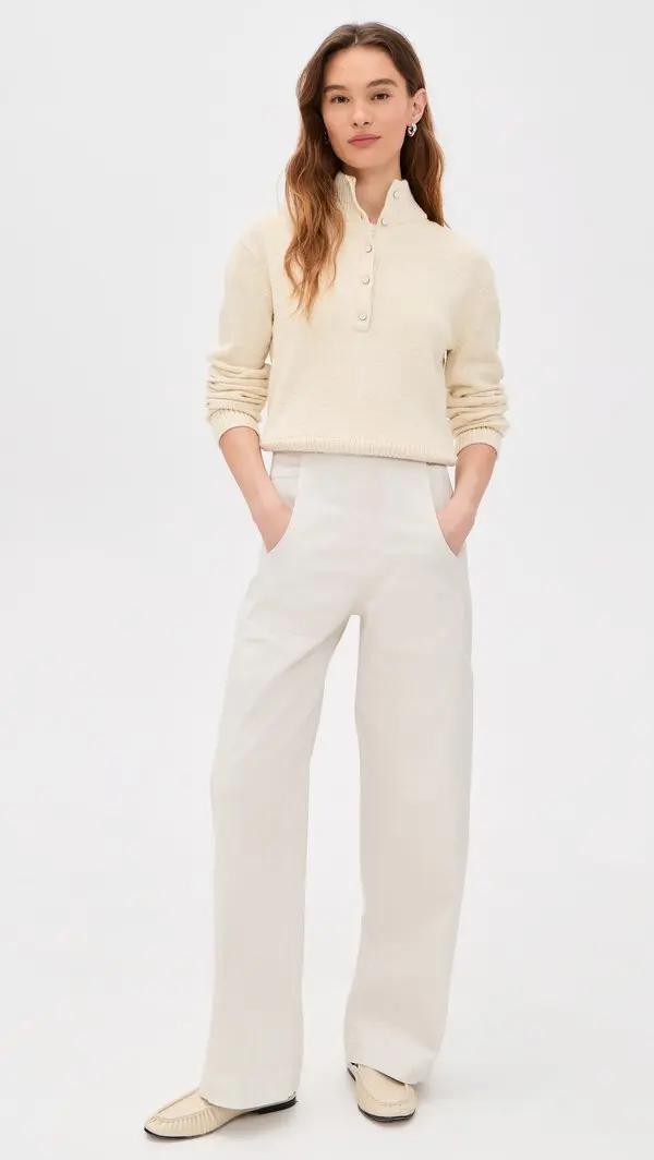 Helmut Lang Slub Button Pullover - Natural