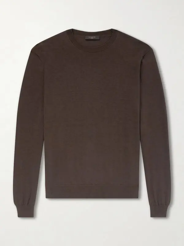 SLOWEAR Cotton And Silk-blend Sweater - Brown