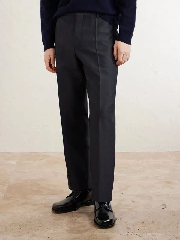 JIL SANDER Straight-leg Wool And Mohair-blend Trousers - Blue
