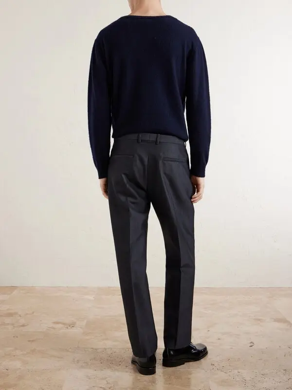 JIL SANDER Straight-leg Wool And Mohair-blend Trousers - Blue
