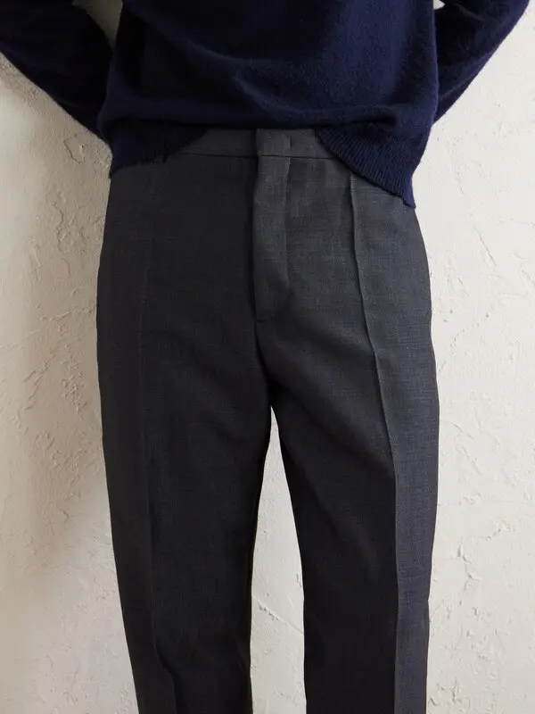 JIL SANDER Straight-leg Wool And Mohair-blend Trousers - Blue