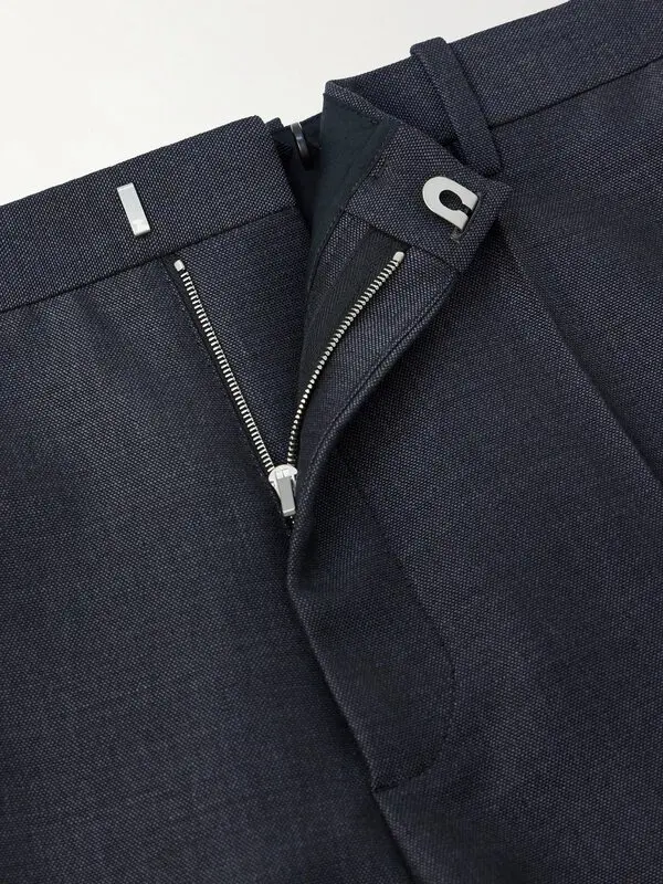 JIL SANDER Straight-leg Wool And Mohair-blend Trousers - Blue