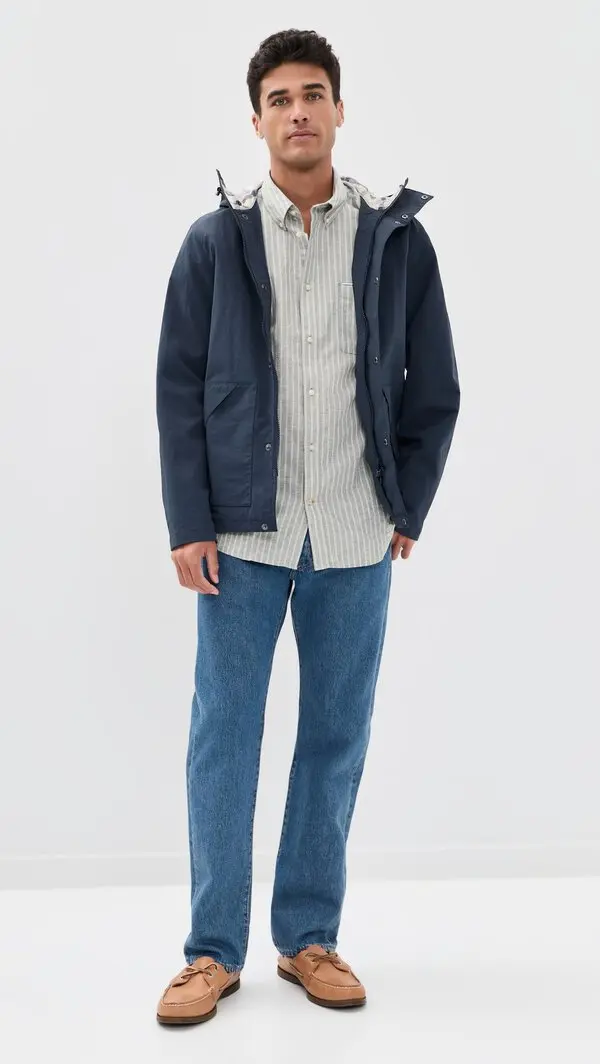 Barbour Nelson Stripe Long Sleeve Tailored Shirt - Bleached Olive