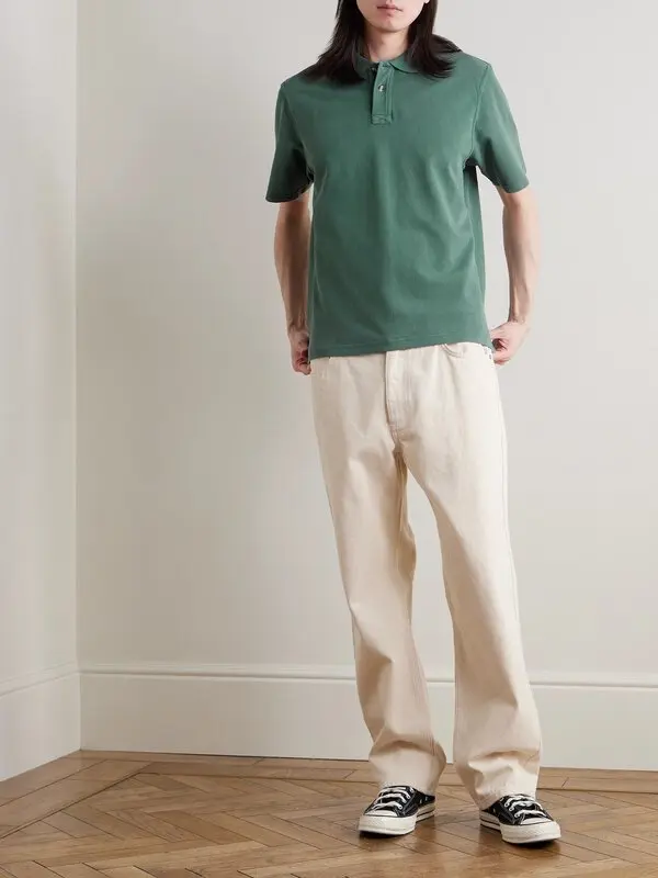 CORRIDOR Garment-dyed Cotton-piqué Polo Shirt - Green